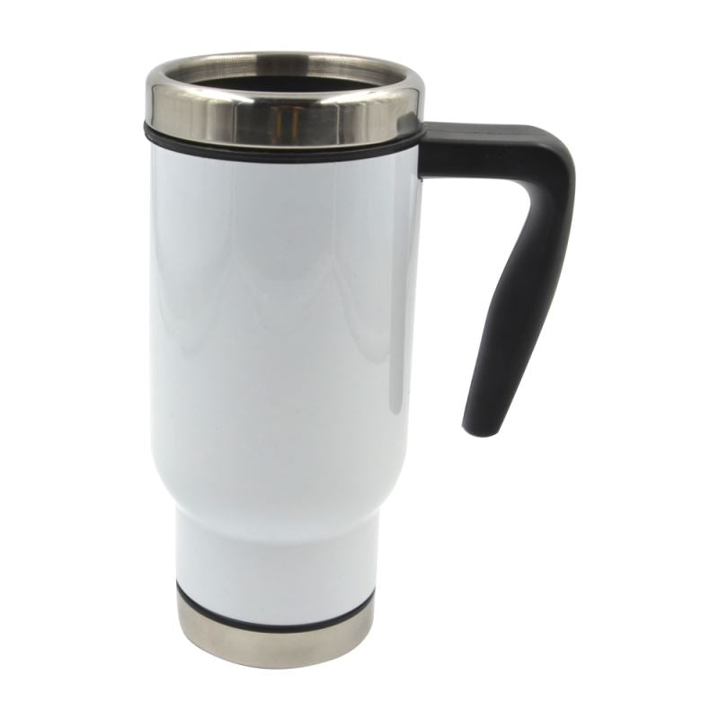 17OZ Personalised Sublimation Travel Mugs-White/Silver – LOPO