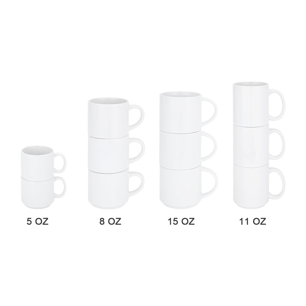 Ceramic Sublimation Stackable Mugs-5OZ/8OZ/11OZ/15OZ – LOPO