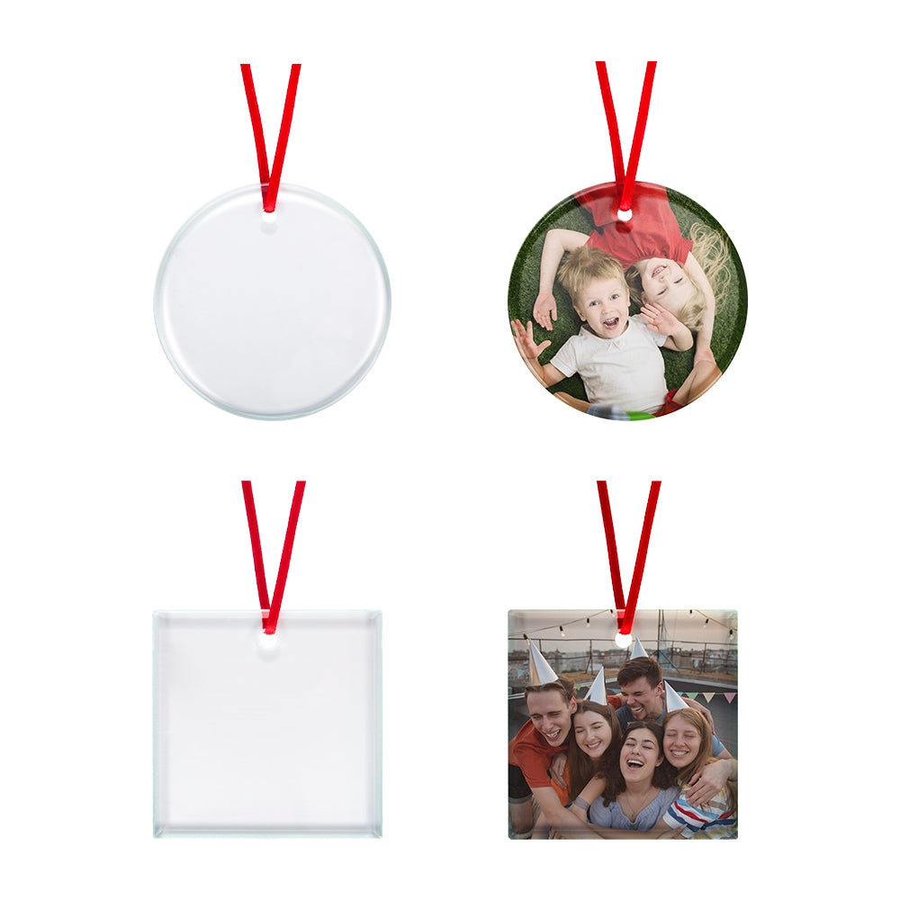 Glossy Glass Sublimation Ornaments Blanks – Premium Clear Finish ...