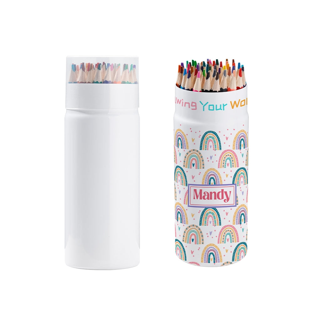 Custom Aluminum Sublimation Pencil Holder Colored Pencil Set - 48 Colo ...