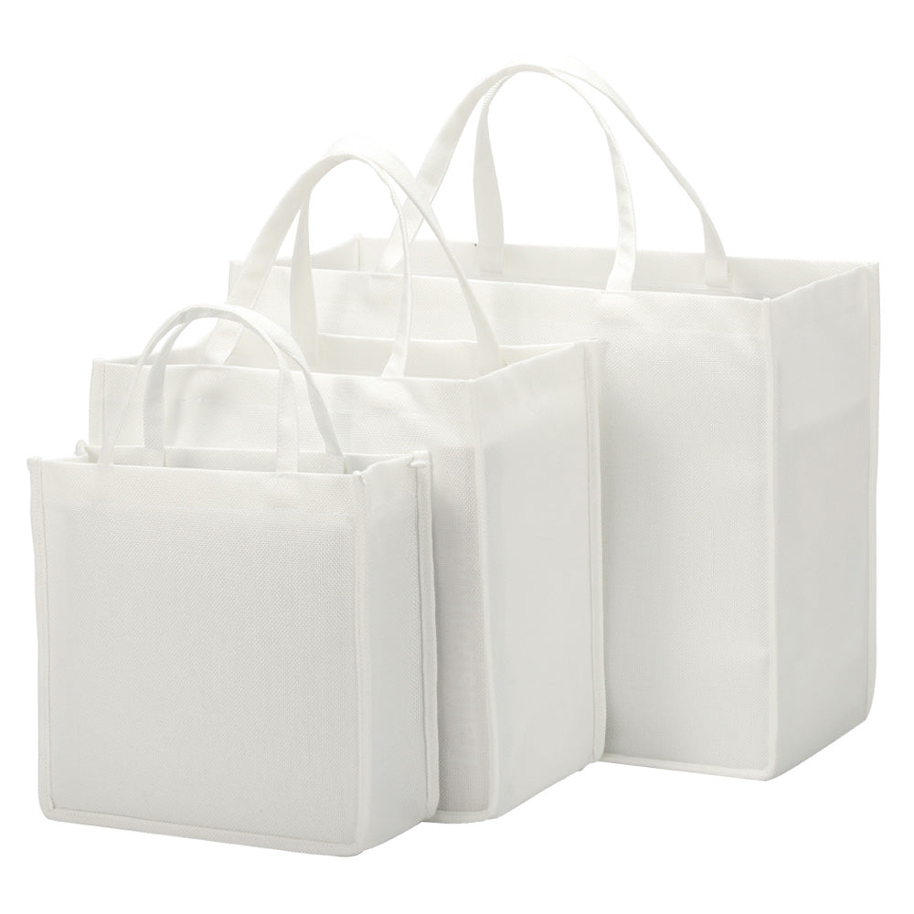 White Linen Jute Bag Tote Bags for Sublimation-25x25x10cm/30x30x19cm/4 ...